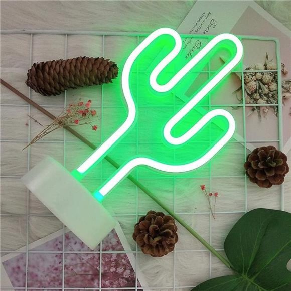 Accents | Green Cactus Neon Light Signs Led Cactus Neon Lights Night ...